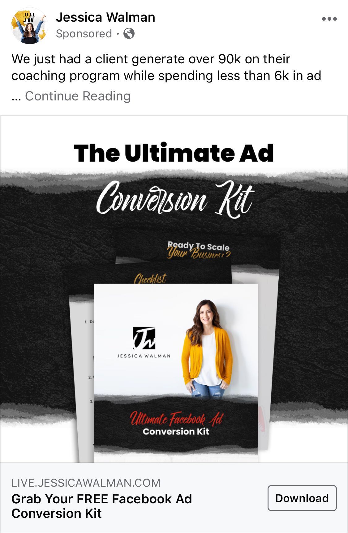 Jessica Walman - Facebook Ad Conversion Kit - Ad Angles
