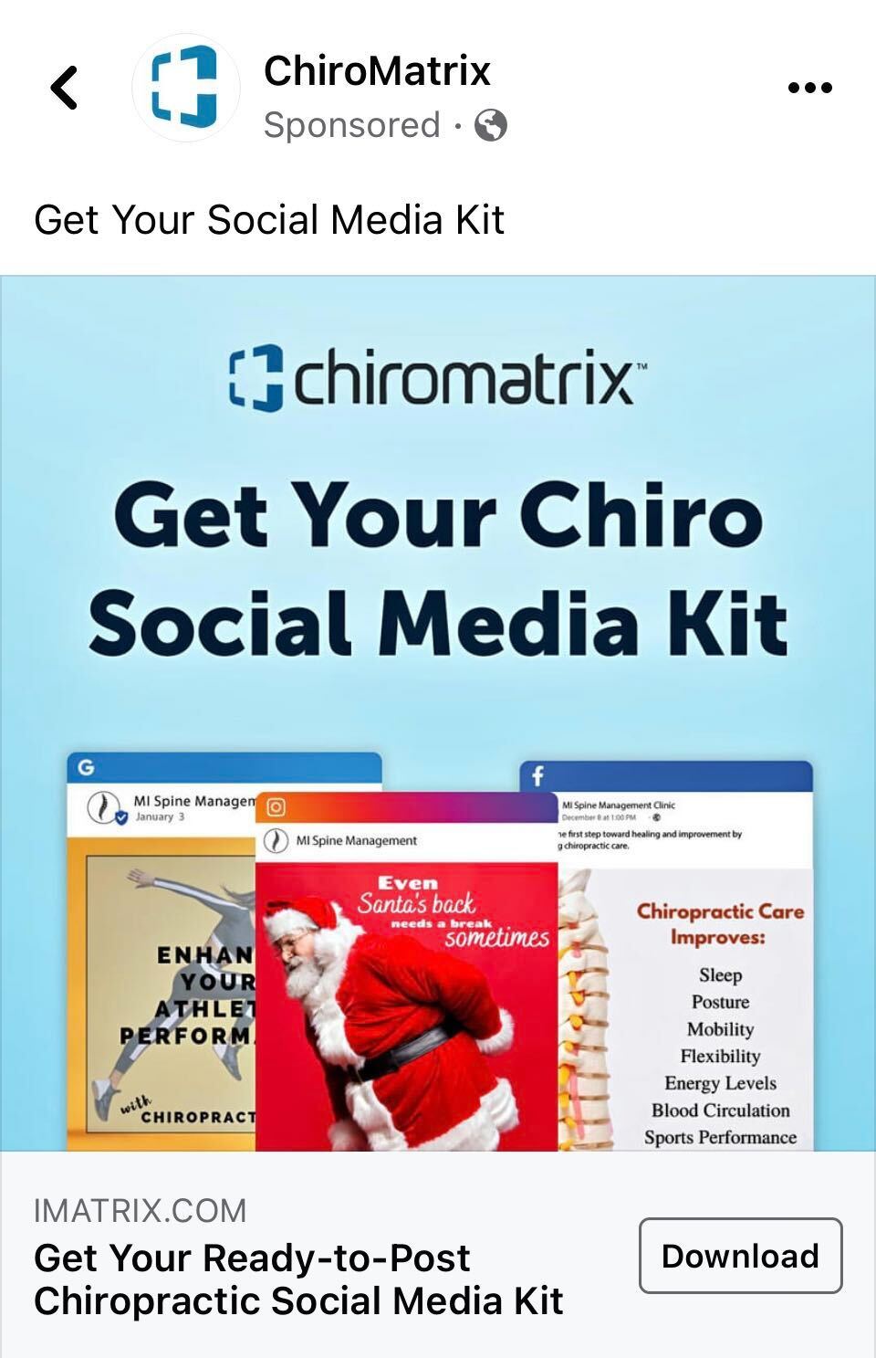 ChiroMatrix - Social Calendar - Ad Angles